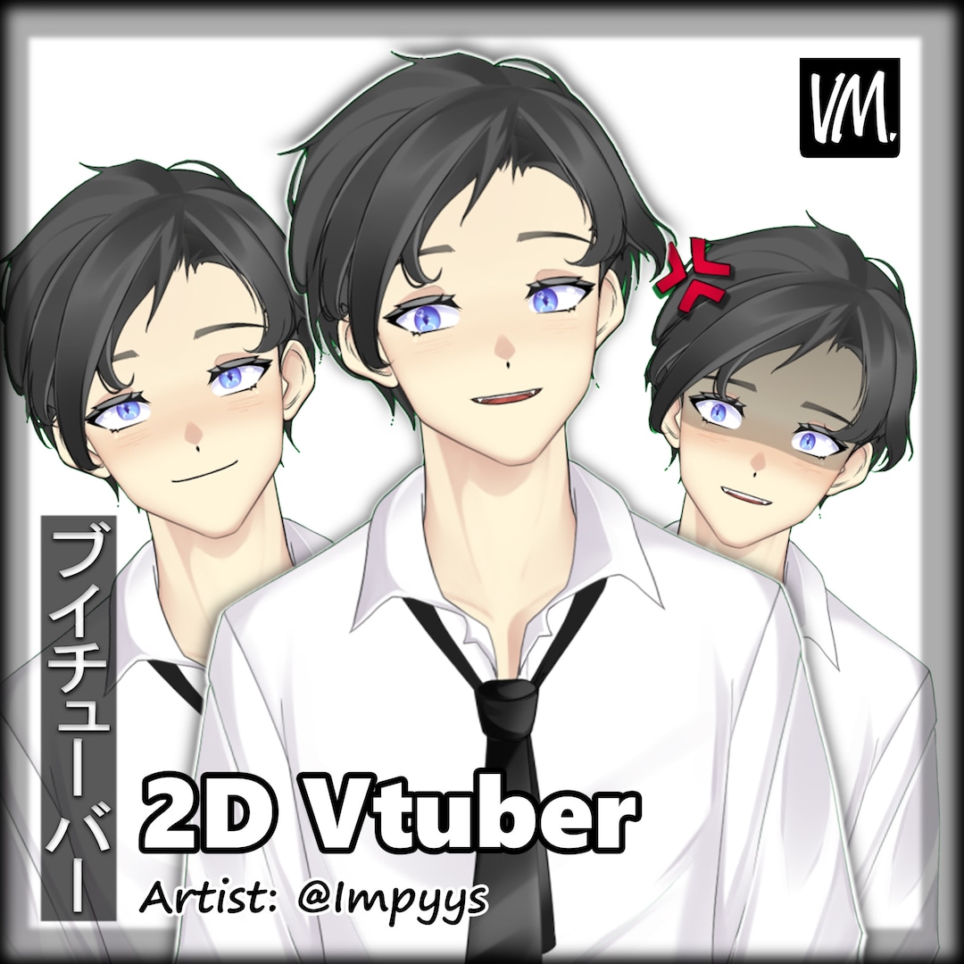 Male live2d model Commission 2d Vtuber boy model with - Etsy Portugal