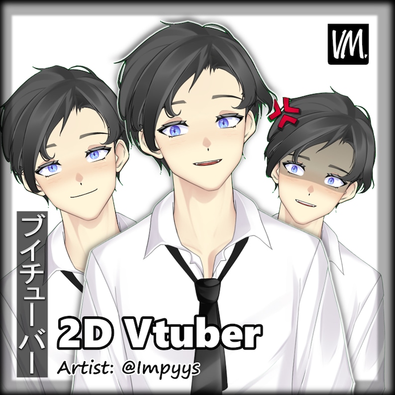 Male Live2d Model Commission 2d Vtuber Boy Model With Rigging Full Body Character Art PSD, Moc3 ...