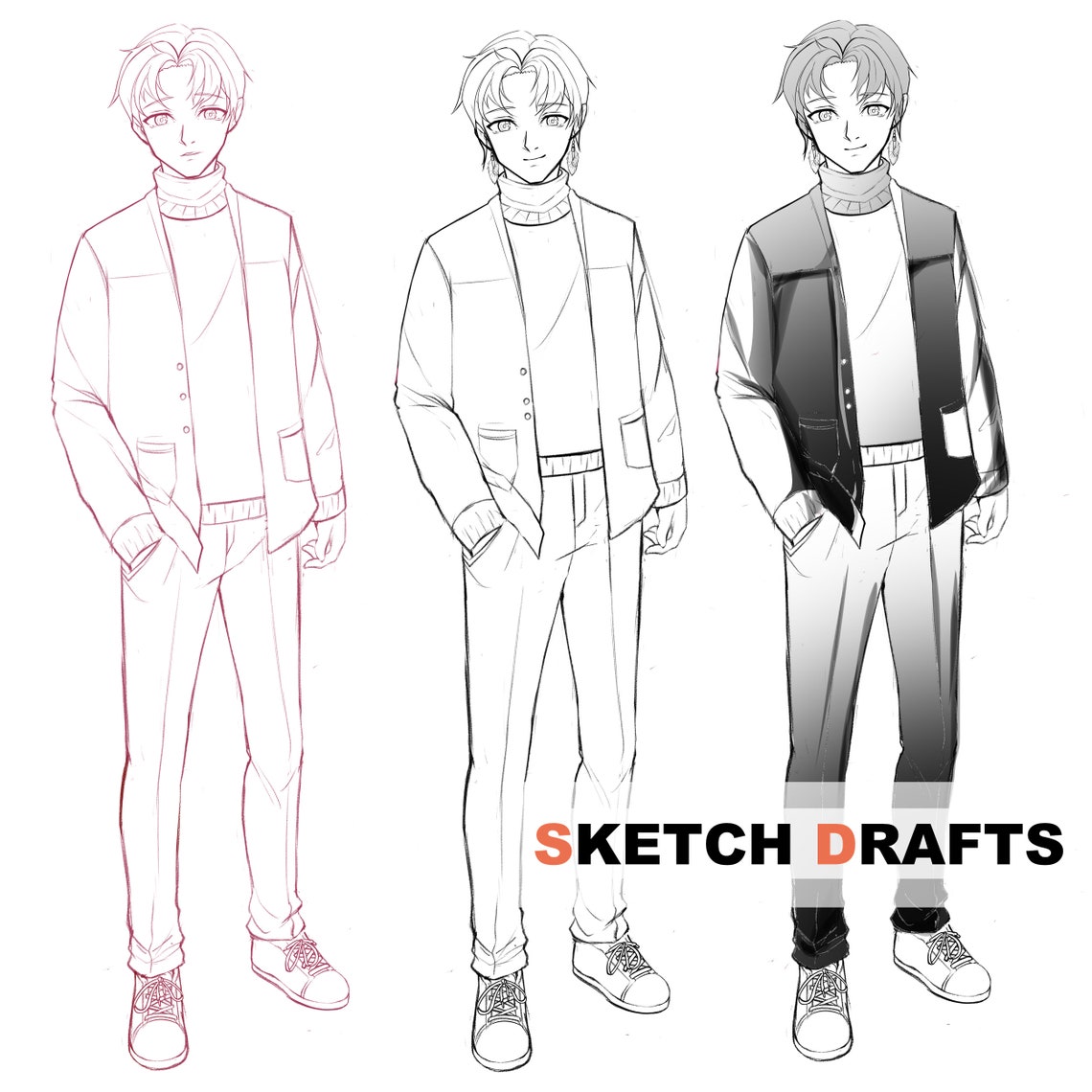 Male Vtuber Commission With Live 2d Model Rigging Full Body - Etsy