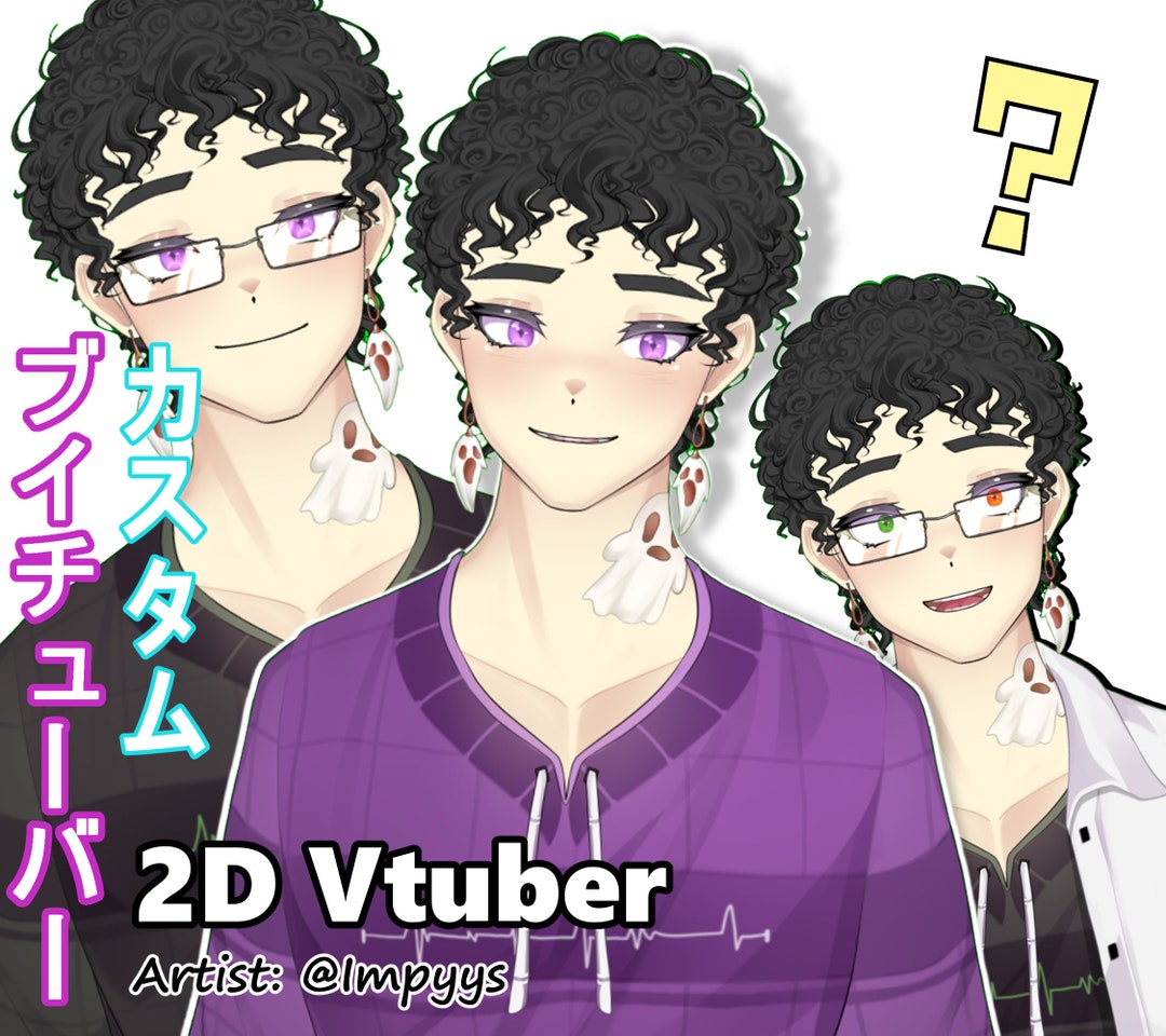 2D Vtuber Model Commission and Rigging Custom Male Vtuber Model With ...