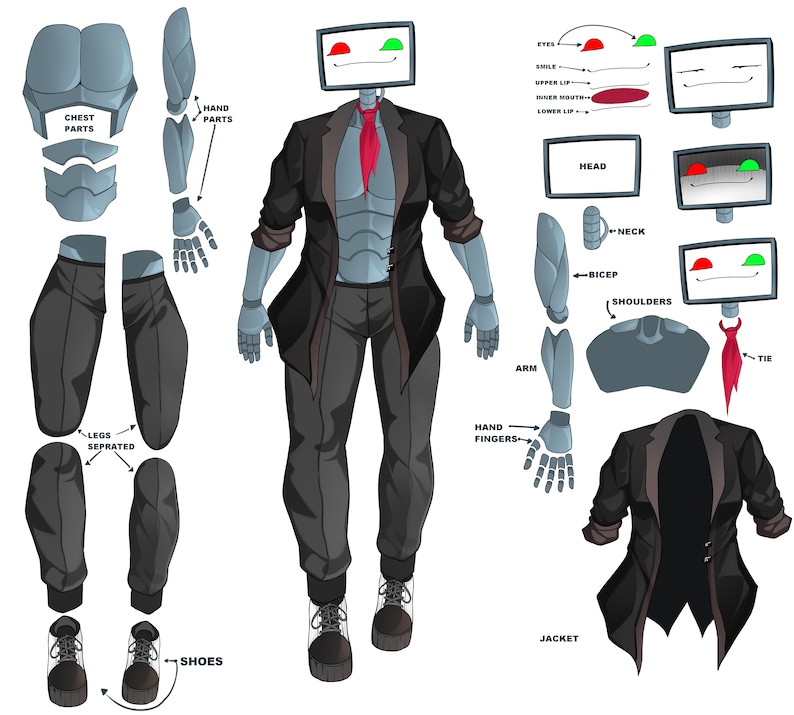 2d Male Vtuber Commission Plus Rigging Commercial Model for - Etsy