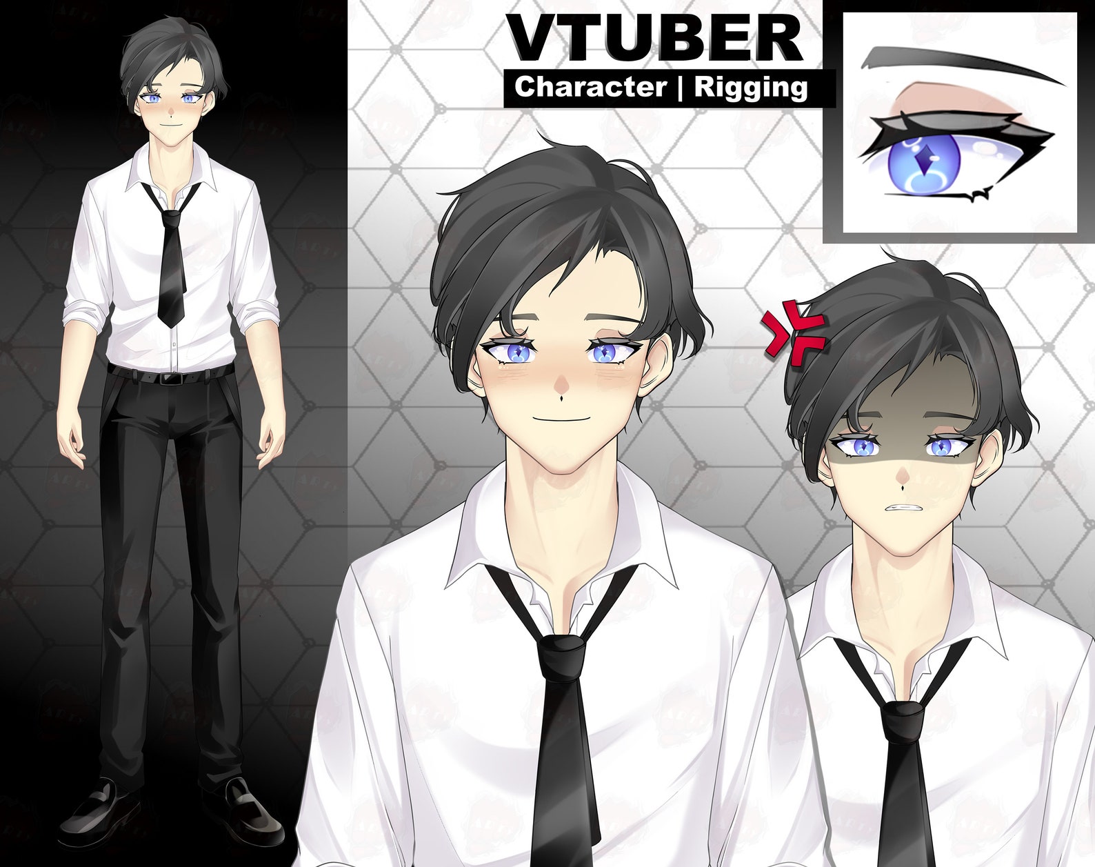Vtuber Commission Male Live2d Boy Model Vtuber Character - Etsy Canada