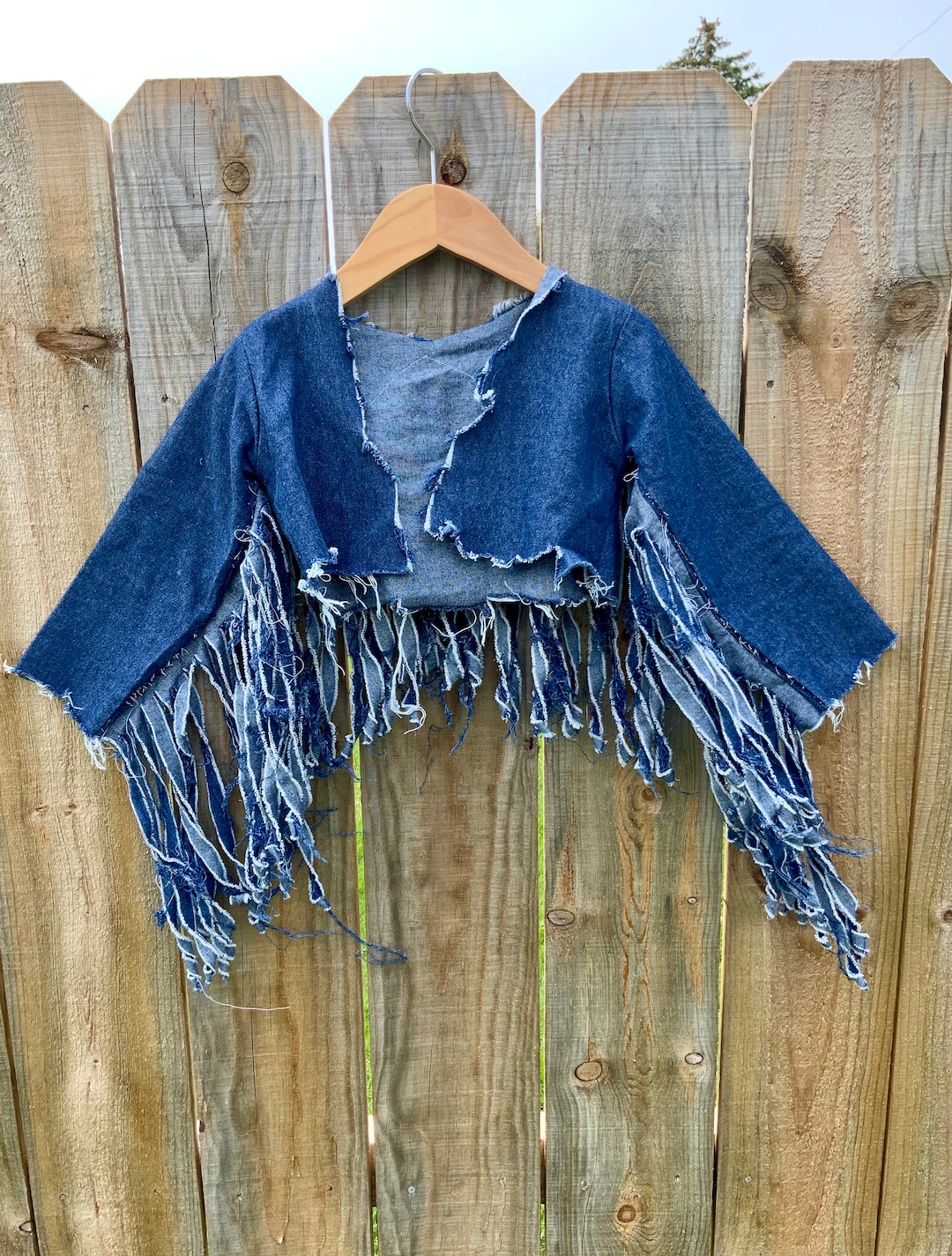 Girls Fringe Denim Jacket - Etsy