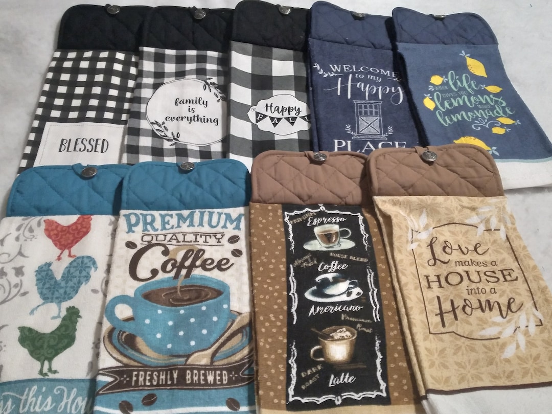 Kitchen Towel, Double Sided Towel, Kitchen Towel With Pot Holder ...