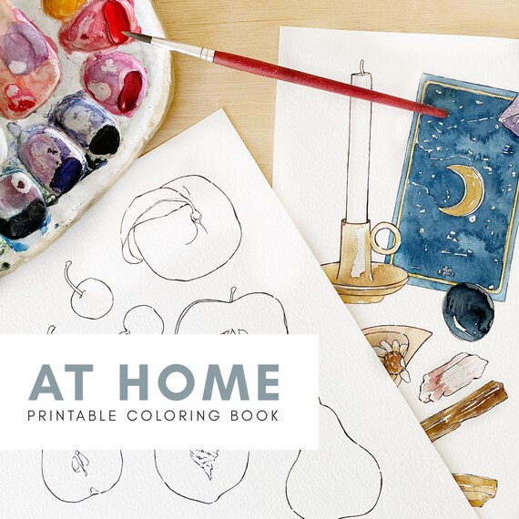 At Home Printable Coloring Book Digital Download Fashion | Etsy