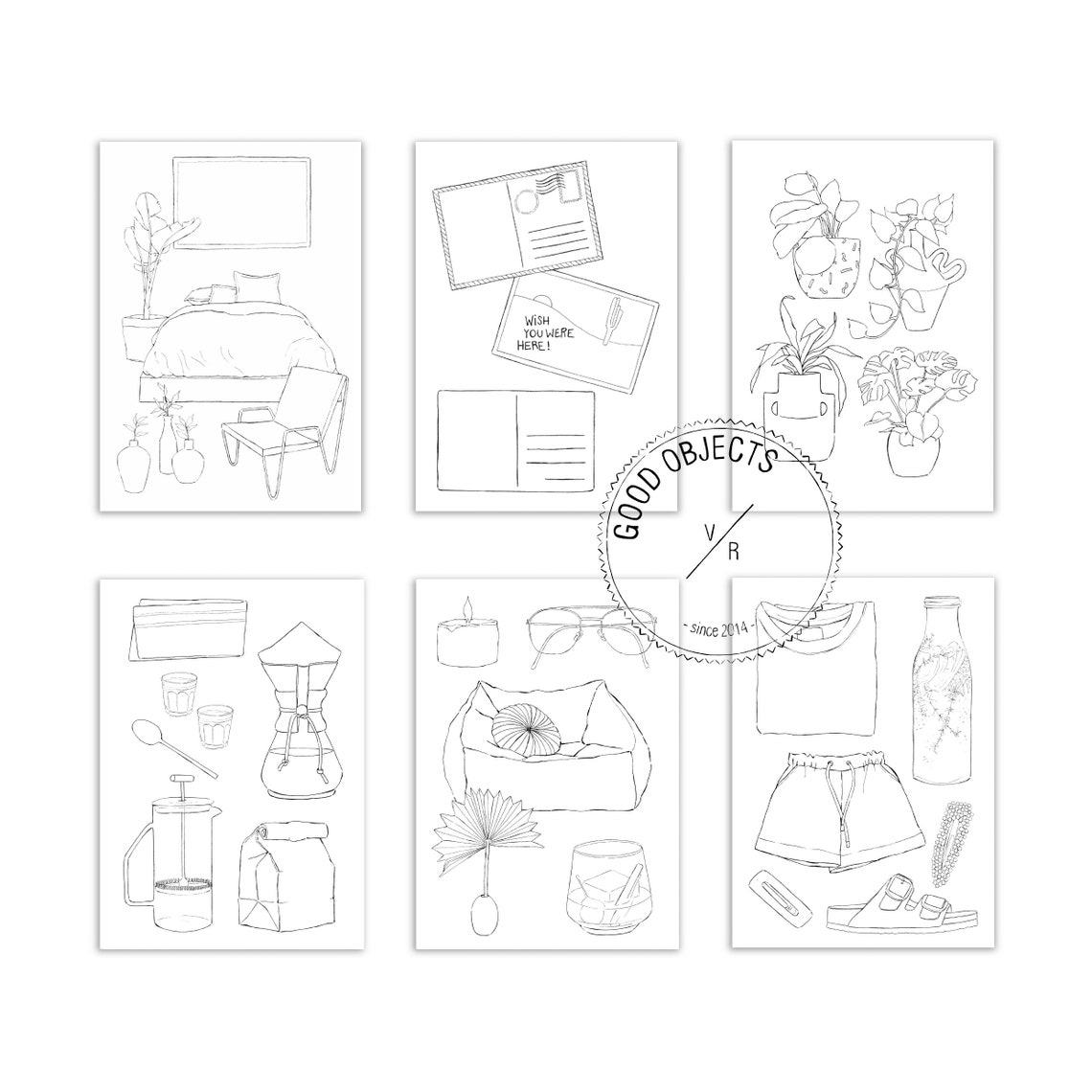 At Home Printable Coloring Book Digital Download Fashion and Lifestyle ...