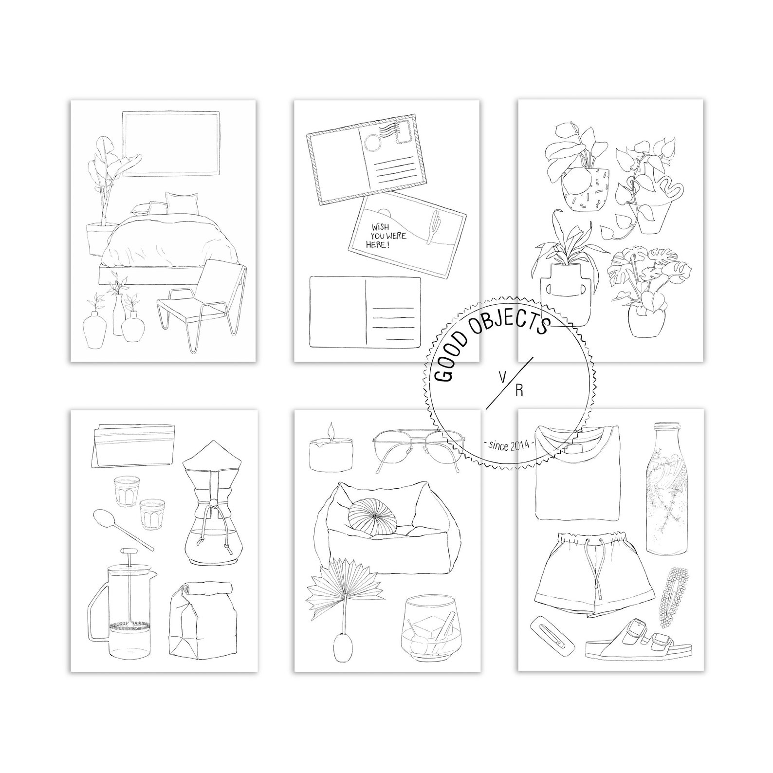 At Home Printable Coloring Book Digital Download Fashion and Lifestyle ...