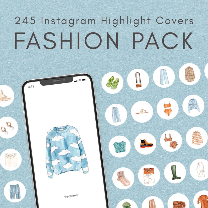 245 FASHION Instagram Highlight Covers Pack Watercolor Story Highlights ...