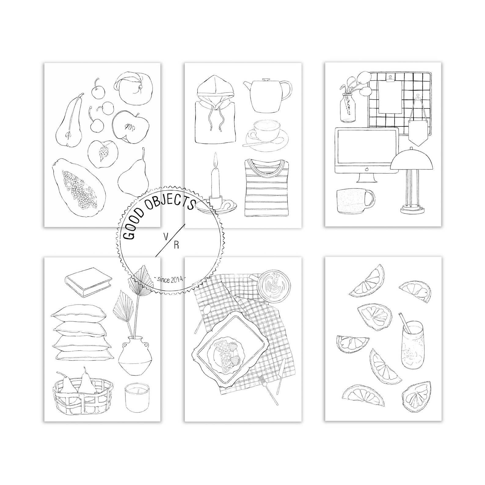 At Home Printable Coloring Book Digital Download Fashion and Lifestyle ...