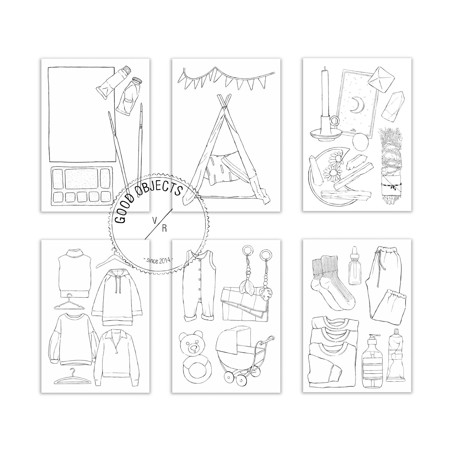 At Home Printable Coloring Book Digital Download Fashion and Lifestyle ...