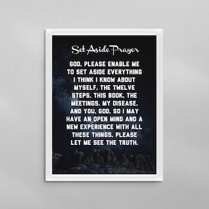 Set Aside Prayer Poster: AA NA Recovery Gift - Etsy