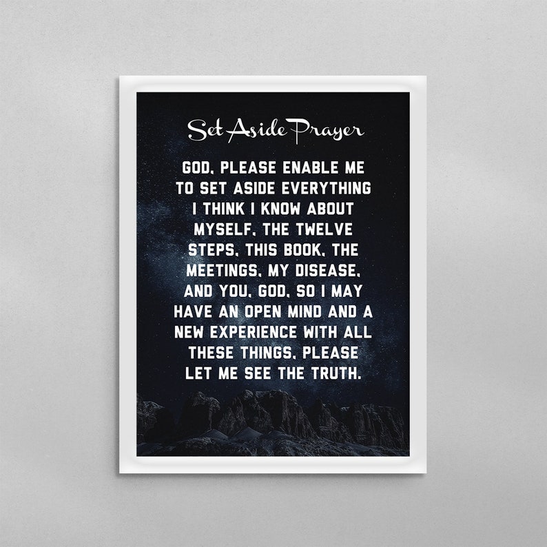 Set Aside Prayer Poster: AA NA Recovery Gift - Etsy