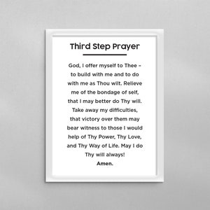 3rd Step Prayer Minimal Poster - AA NA Third - Alcoholics and Narcotics ...