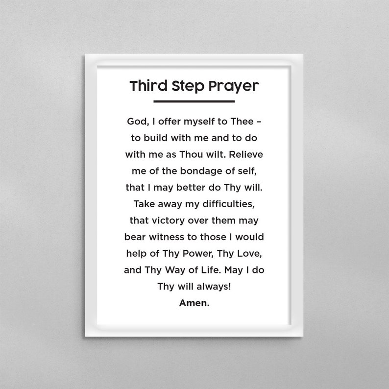 Third Step Prayer Poster: Minimalist Addiction Recovery Art - Etsy