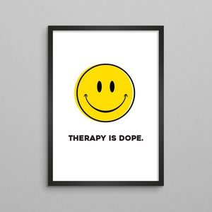 Therapy is Dope Poster Frame Canvas - Mental Health Recovery Art Print ...