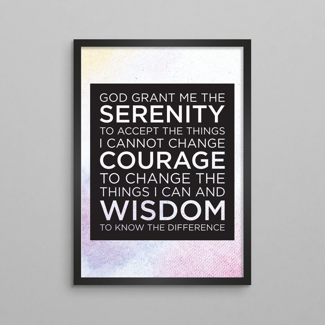 New Serenity Prayer Poster Aa Na Addiction Recovery Etsy