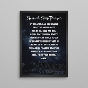 7th Step Prayer Poster - AA NA Seventh - Alcoholics & Narcotics ...