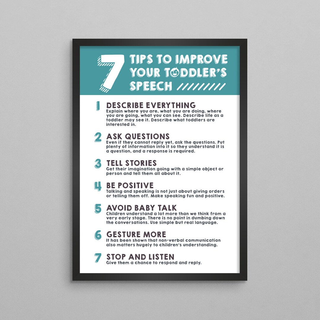 7 Tips to Improve Your Toddler's Speech Poster - Kids Speech Therapy ...