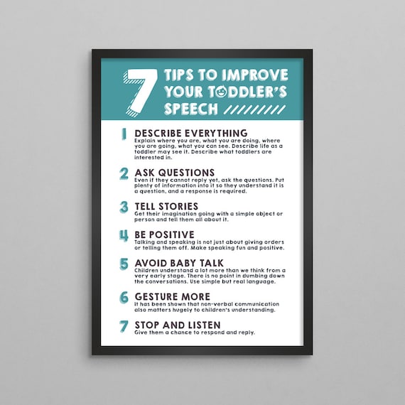 7 Tips to Improve Your Toddler's Speech Poster Kids | Etsy