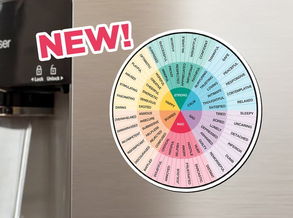 Feelings Wheel Magnet Emotions Chart for Counselor Therapist | Etsy