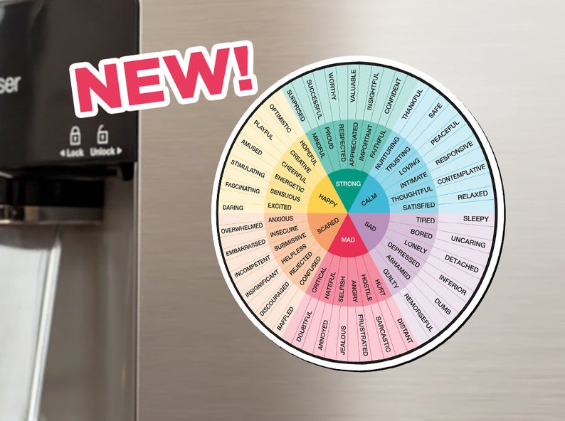 Feelings Wheel Magnet Emotions Chart for Counselor Therapist | Etsy