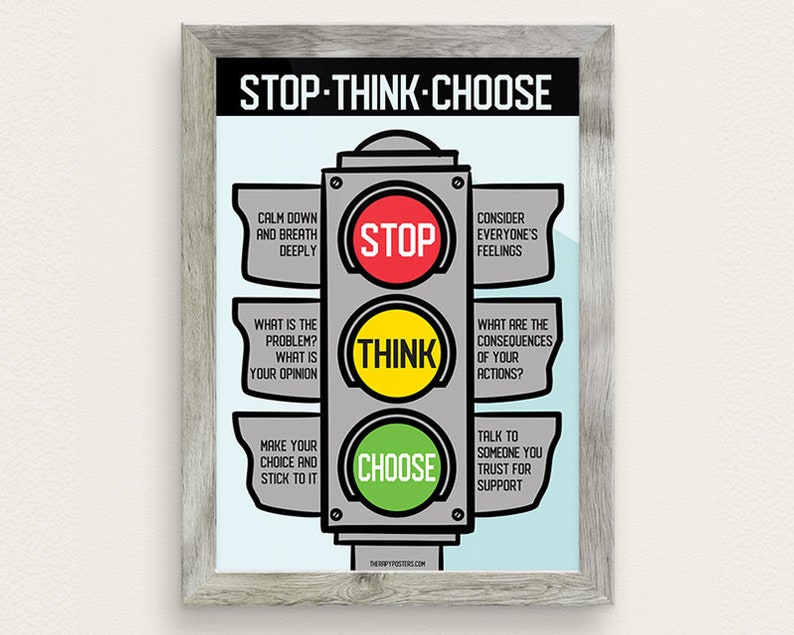 Stop Think Choose For Impulsive Kids Poster School Class | Etsy