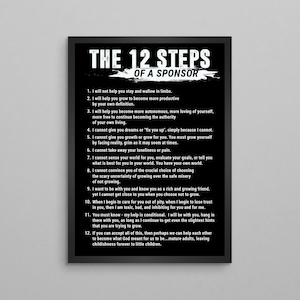The Twelve (12) Steps of a Sponsor Poster - AA, NA, OPA (2 Styles) - Etsy
