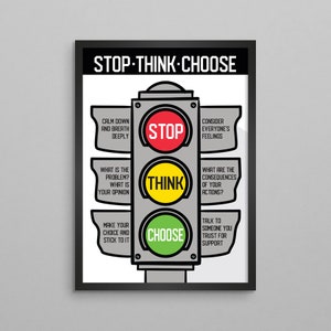 Stop Think Choose for Impulsive Kids Poster - School Class Posters for ...