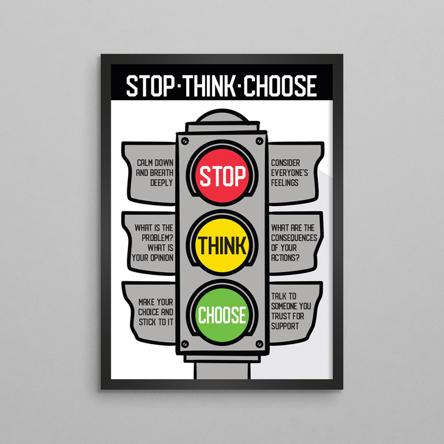 Stop Think Choose For Impulsive Kids Poster School Class | Etsy