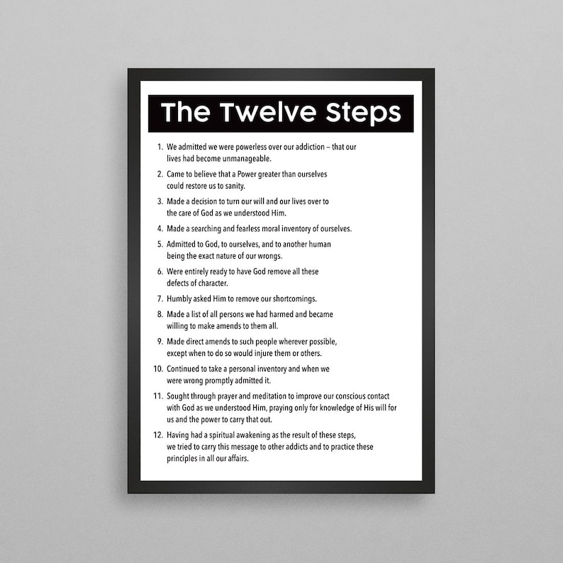 The Twelve 12 Steps General Poster 3 Styles Generic | Etsy