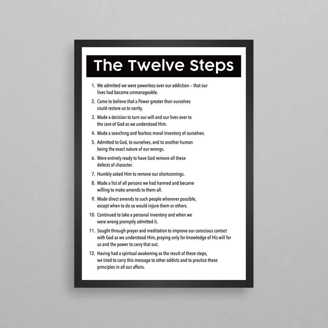 The Twelve 12 Steps General Poster 3 Styles Generic | Etsy