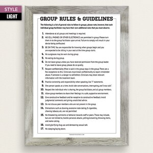 Group Rules and Guidelines Poster for Recovery Treatment Rehab | Etsy