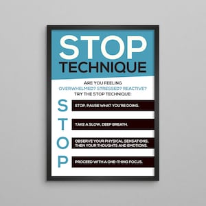 The STOP Technique for Stressing Situations Poster - Mental Health ...