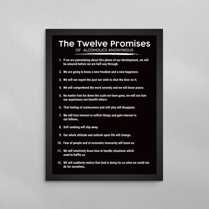 UPDATED Twelve (12) Promises of Alcoholics Anonymous (A.A.) Poster (3 ...