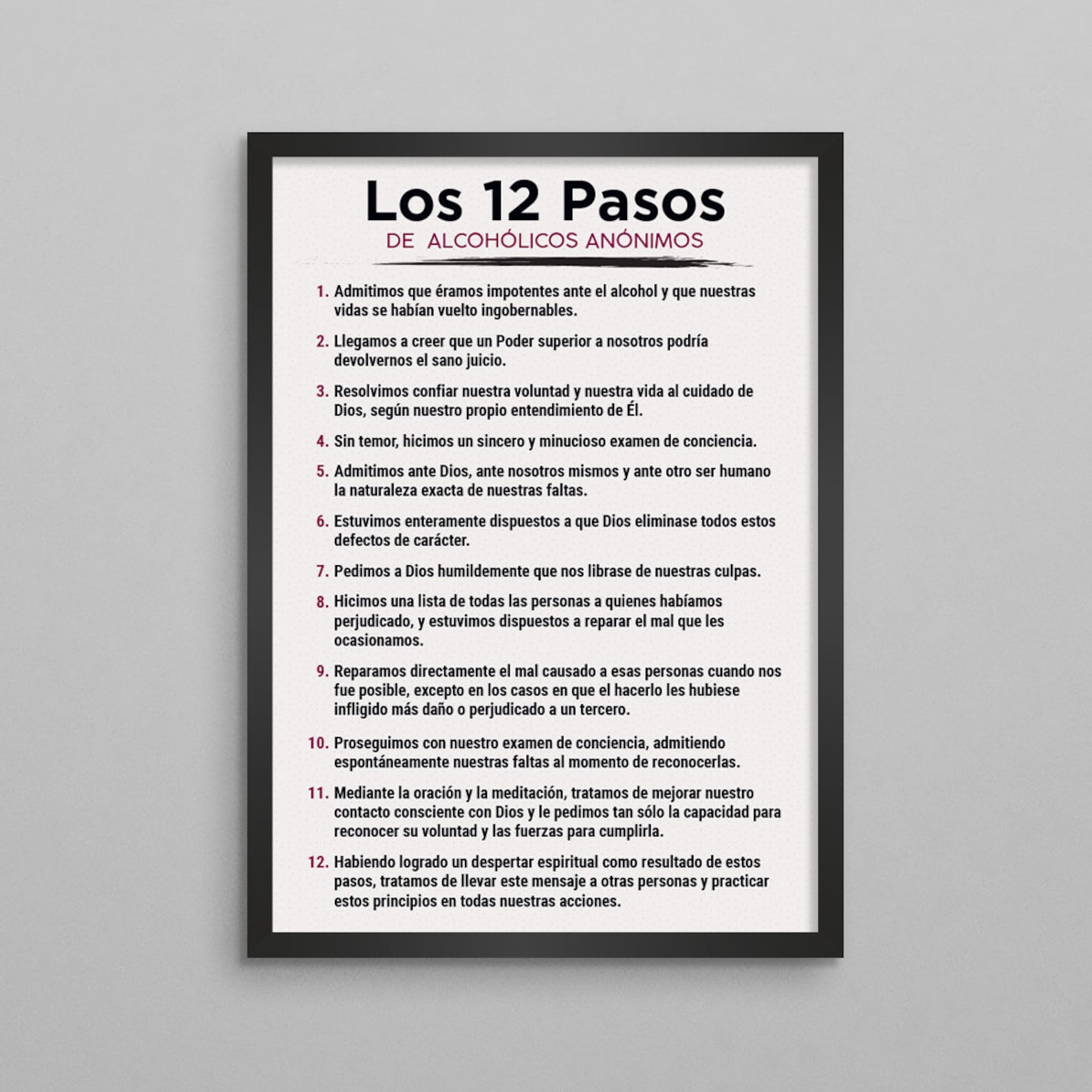 The 12 Steps of AA SPANISH Los 12 Pasos De AA Alcoholics Anonymous ...