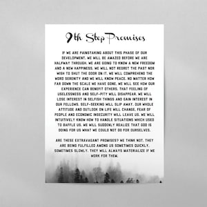 9th Step Promises Poster AA NA Third - Alcoholics and Narcotics ...