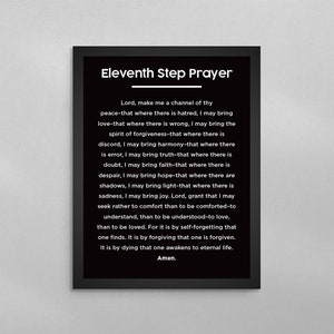 11th Step Prayer Minimal Poster - AA NA - Alcoholics and Narcotics ...