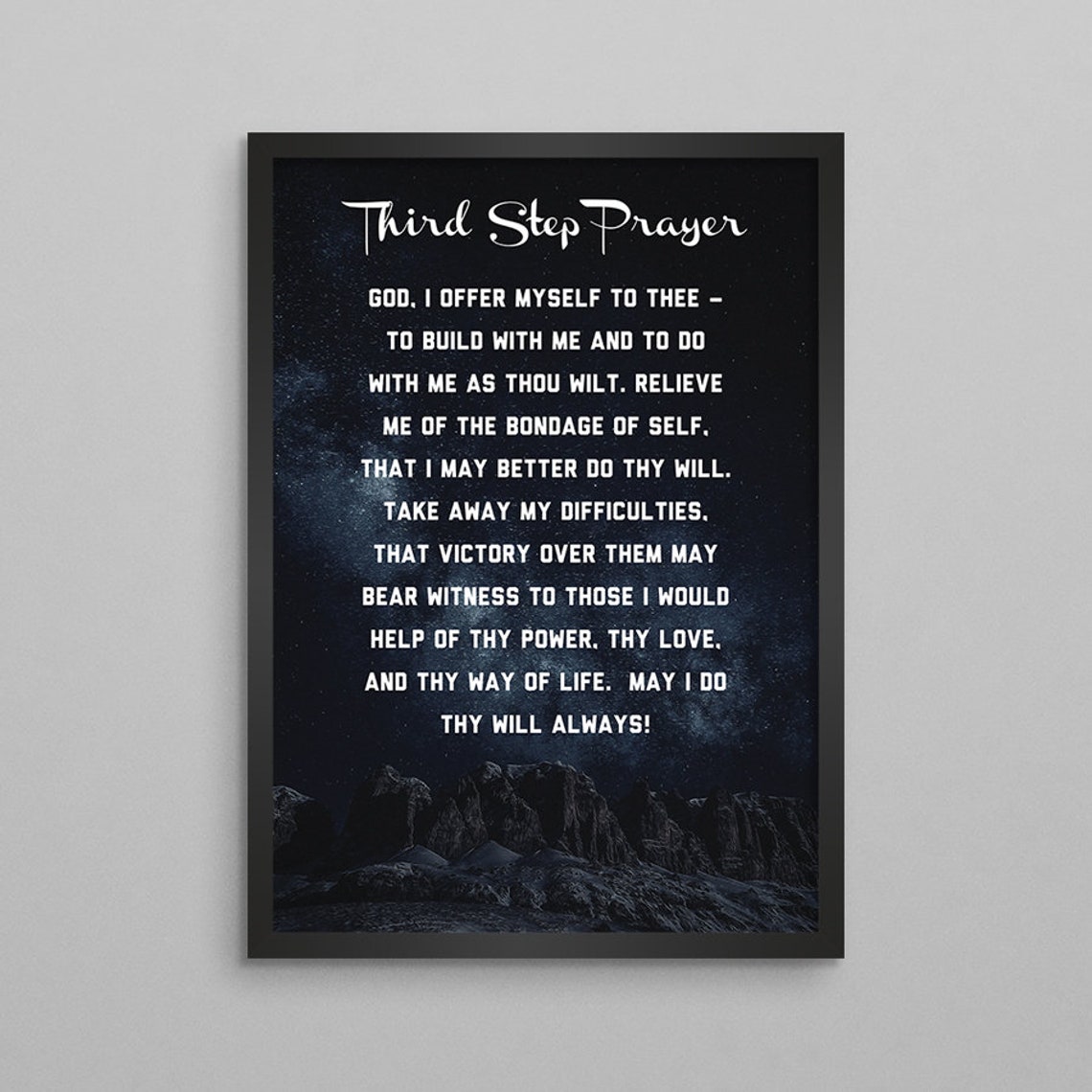 3rd Step Prayer Poster AA NA Third Alcoholics and - Etsy