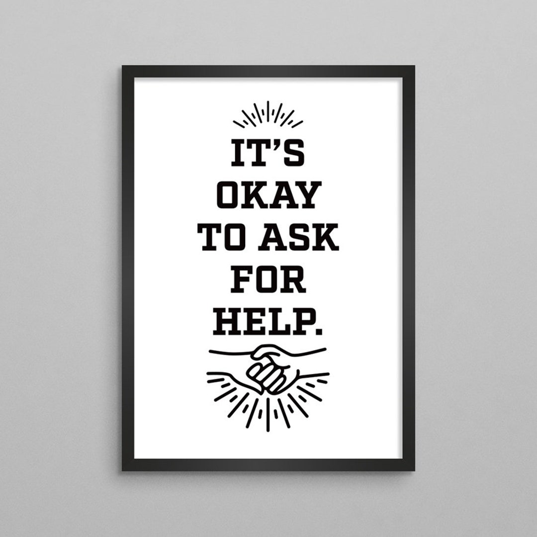 Mental Health Awareness Poster Wall Art It's Okay to Ask for Help ...