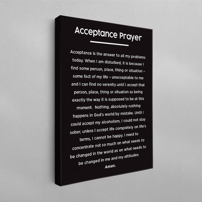 Acceptance Prayer Poster: Minimalist Sobriety Gift, AA NA Print - Etsy