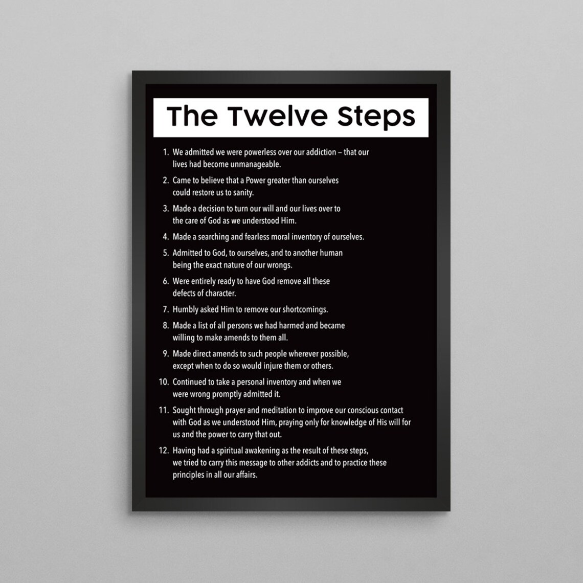 The Twelve 12 Steps General Poster 3 Styles Generic | Etsy