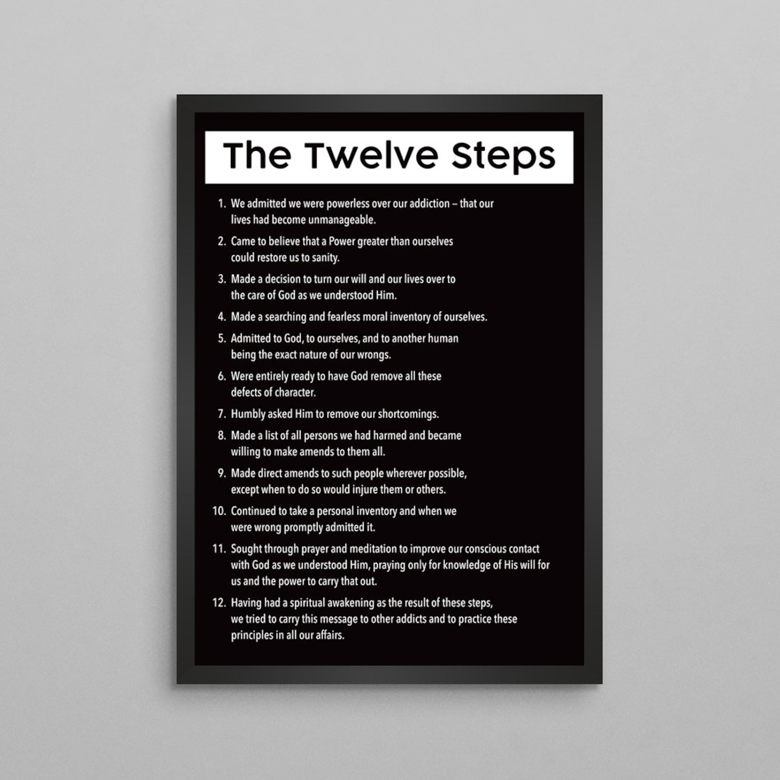 The Twelve 12 Steps General Poster 3 Styles Generic | Etsy