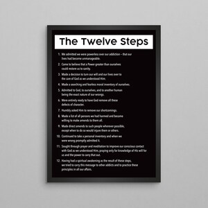 The Twelve Steps Poster: Addiction Recovery, Mental Health Gift - Etsy