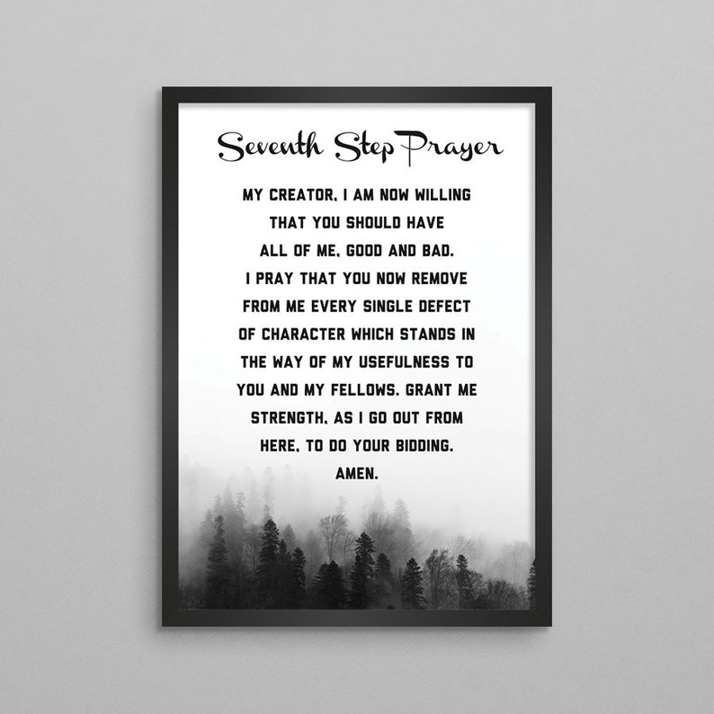 7th Step Prayer Poster AA NA Seventh Alcoholics & - Etsy Canada