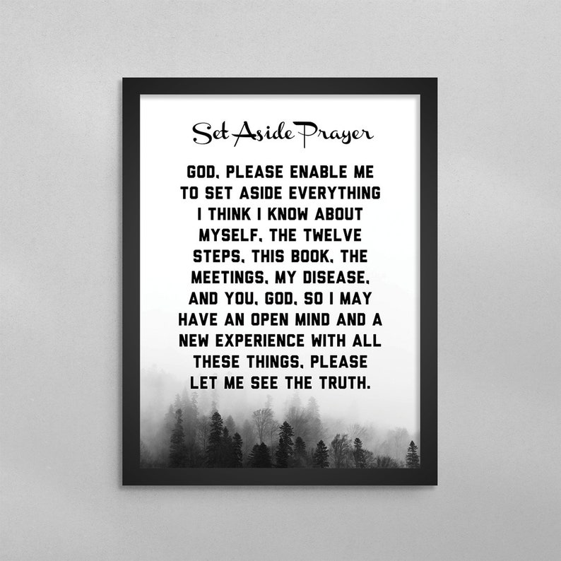 Set Aside Prayer Poster: AA NA Recovery Gift - Etsy