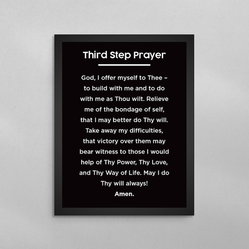 Third Step Prayer Poster: Minimalist Addiction Recovery Art - Etsy