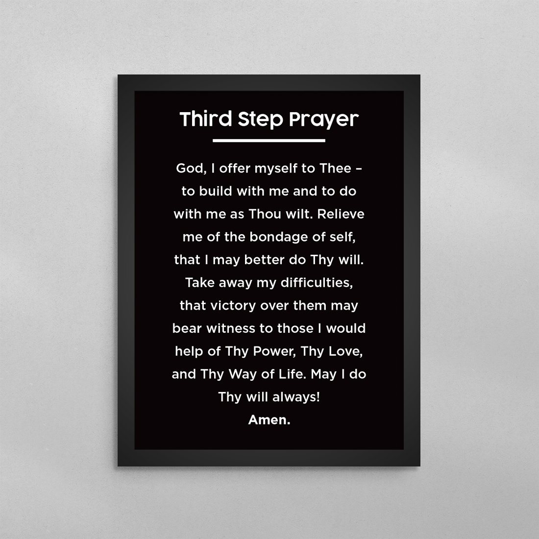Third Step Prayer Poster: Minimalist Addiction Recovery Art - Etsy