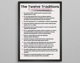 The Twelve 12 Steps of Alcoholics Anonymous A.A. Poster 3 | Etsy