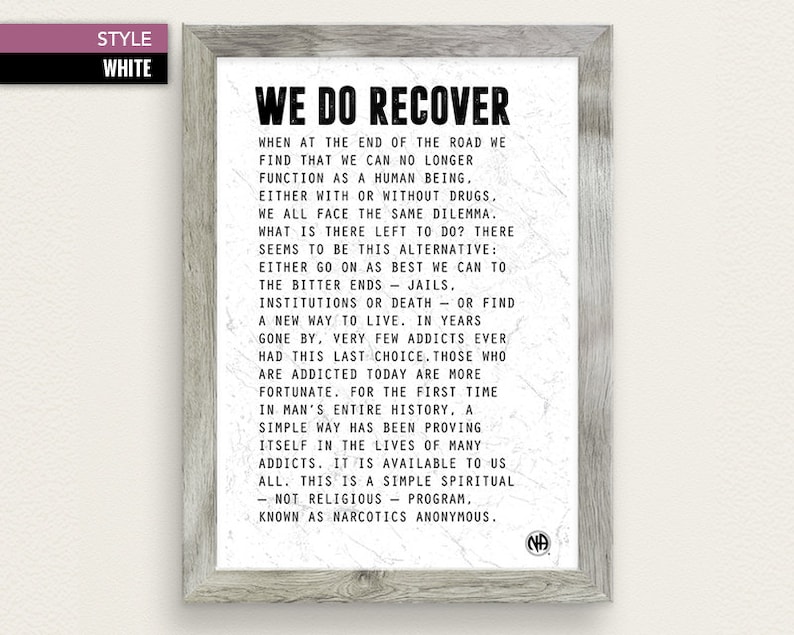 NA Chapter 8 We Do Recover Poster Narcotics Anonymous | Etsy