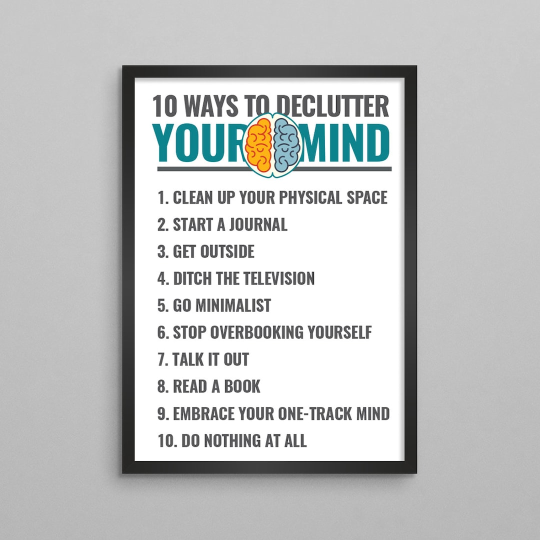 10 Ways to Declutter Your Mind Poster - Etsy